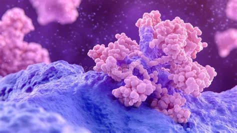 Microscopic Cellular Structure 3d Render Pink And Royalty Free Image Stock Illustration