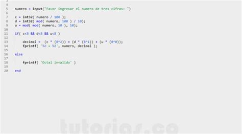Sentencia If Else MatLab Convertir Octal A Representacion Decimal Tutorias Co