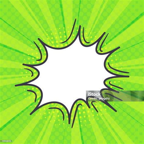 팝 아트 화려한 점선 및 광선 배경에 복고풍 만화 연설 거품 공란에 대한 스톡 벡터 아트 및 기타 이미지 공란 광선 기포 Istock