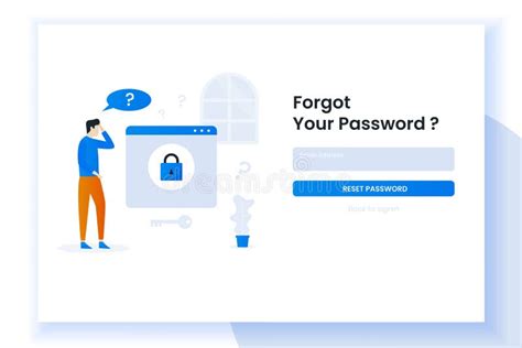 Landing Page Illustration Design People Forgot Her Password Stock Vector Illustration Of