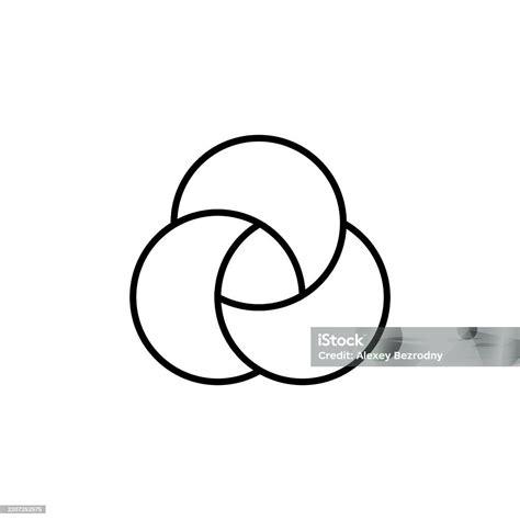 Three Interlocking Circles Forming A Simple Venn Diagram Illustration
