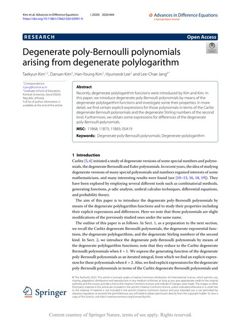 Pdf Degenerate Poly Bernoulli Polynomials Arising From Degenerate Polylogarithm