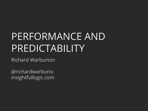Performance And Predictability 1 Pdf Programming Languages Computing
