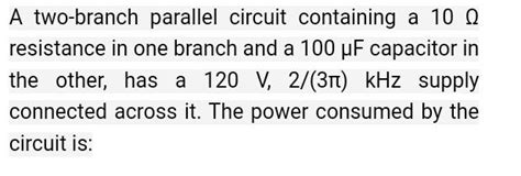 solved a two branch parallel circuit containing a 10