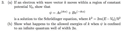 Solved 3· A If An Electron With Wave Vector K Moves Within