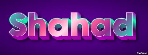 Shahad Text Effect And Logo Design Name