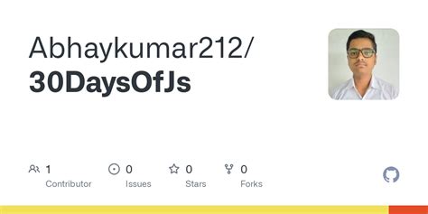 Github Abhaykumar21230daysofjs