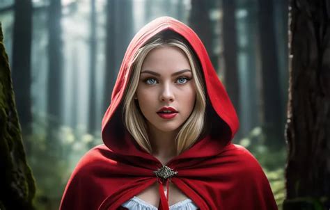 Обои red women Beauty and the Beast Red Riding Hood cape fantasy girl Beauty4K на телефон