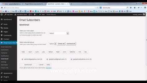 Email Subscribers Wordpress Plugin Compose And Send Email To
