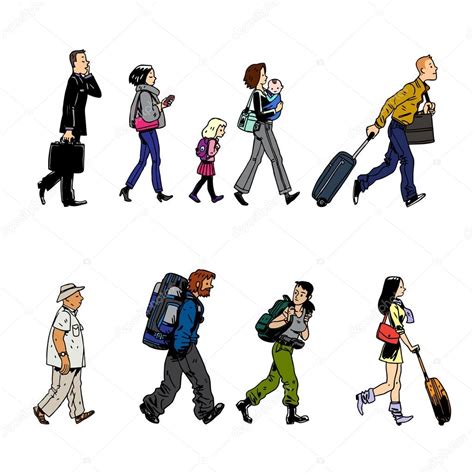 Cartoon Icons Of Passenger In Airport Stock Illustration By ©schiva