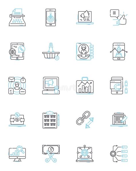 Market Research Linear Icons Set Survey Focus Group Data Analysis Target Audience Sampling