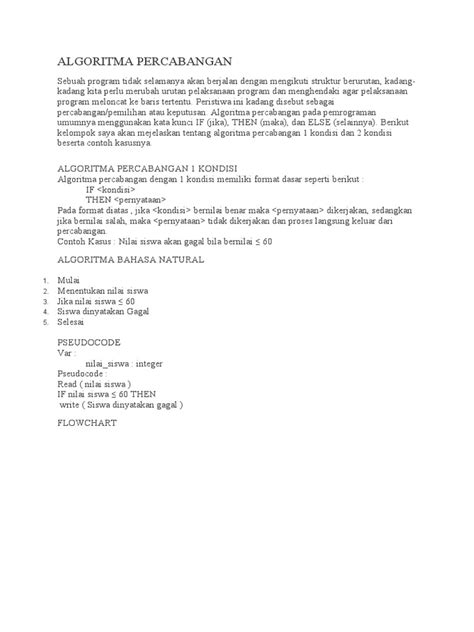 Algoritma Percabangan Pdf
