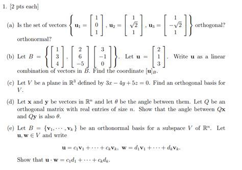 A Is The Set Of Vectors