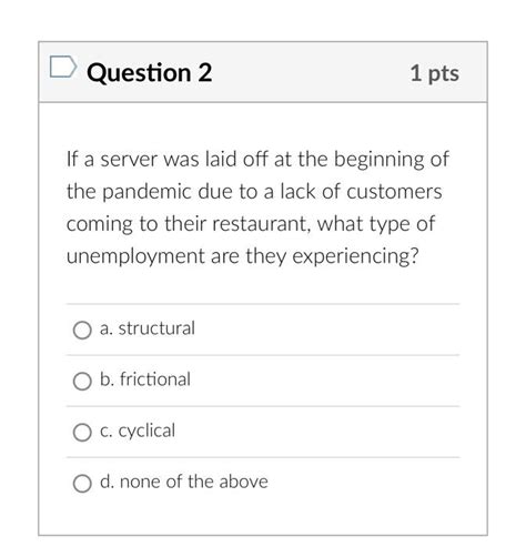 solved question 2 1 pts if a server was laid off at the