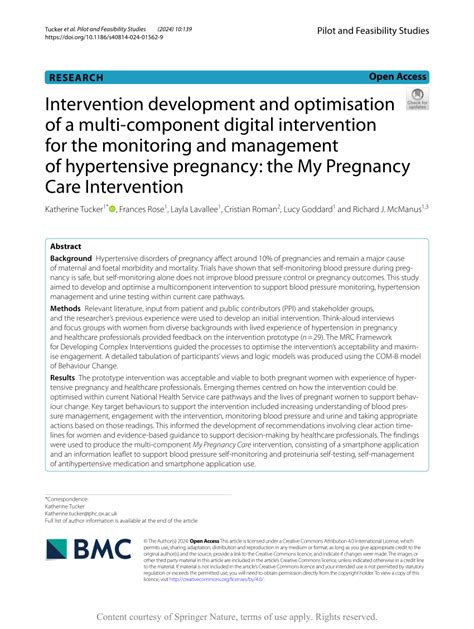 Pdf Intervention Development And Optimisation Of A Multi Component Digital Intervention For