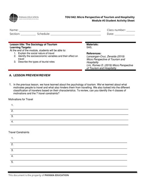SAS TOU Sas Module Student Activity Sheet Name Studocu