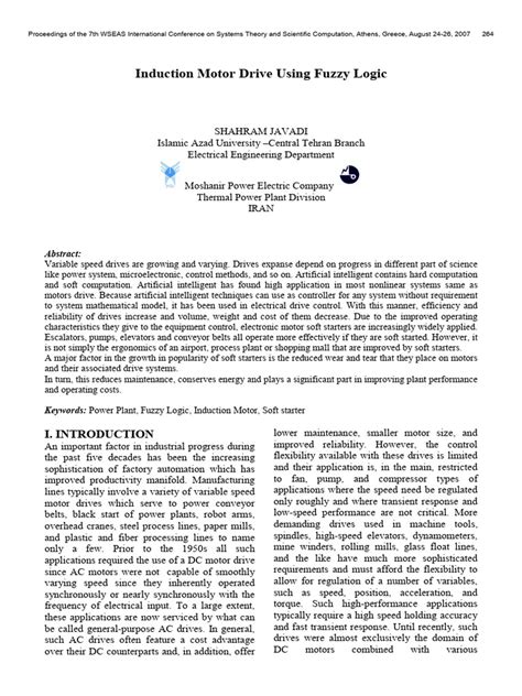 c 2007 induction motor drive using fuzzy logic pdf electric motor
