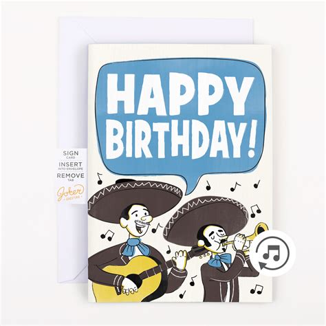 Endless Musical Greeting Card Mariachi Birthday With Glitter Bomb