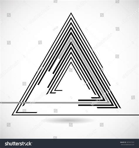 Vector Striped Triangle Line Vector Logo Design Template Striped Shape Abstract Triangle
