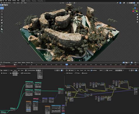 Procedural Terrain Geometry Nodes Finished Projects Blender