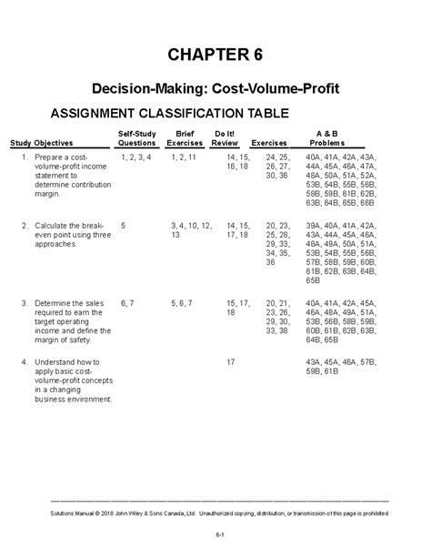 Ch06 Detailed Cvp Analysis Solutions With Explanations In Wiley Plus
