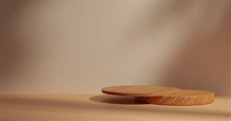 갈색 배경에 연단 3d입니다 제품 디스플레이 프리젠테이션 추상적인 장면 배경입니다 현실적인 원형 나무 스탠드입니다 최소한의 장면에 받침대 제품 기하학적 플랫폼 쇼 화장품3d