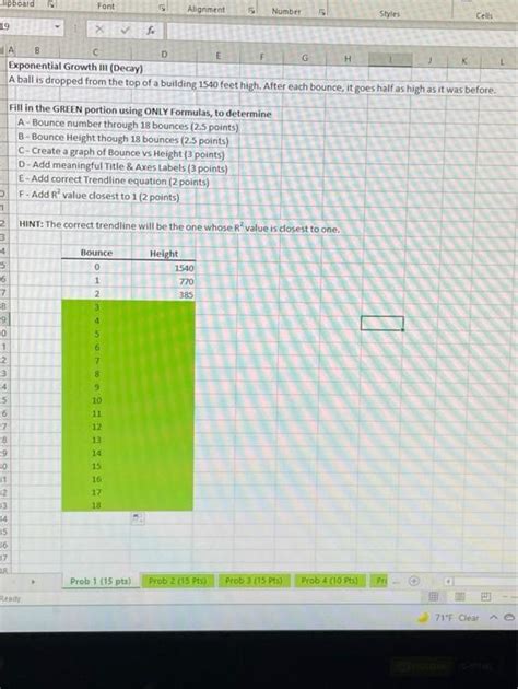 Solved Clipboard Font Alignment Number Styles Cells 19 B