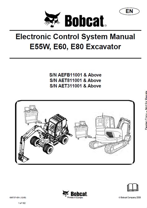 Bobcat E W E E Excavator Manual PDF Download