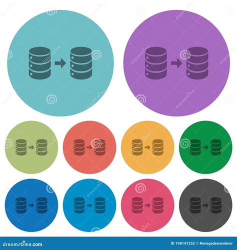 database mirroring flat white icons in square backgrounds vector