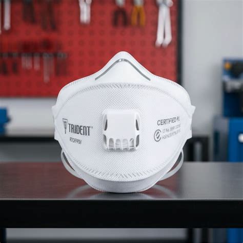 Respirator Mask P2 Trident Flat Fold Valved Box Of 20 Rtcffp2ve