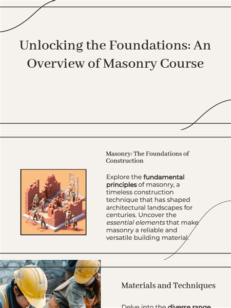 Slidesgo Unlocking The Foundations An Overview Of Masonry Course 20240718042947bnzf Pdf