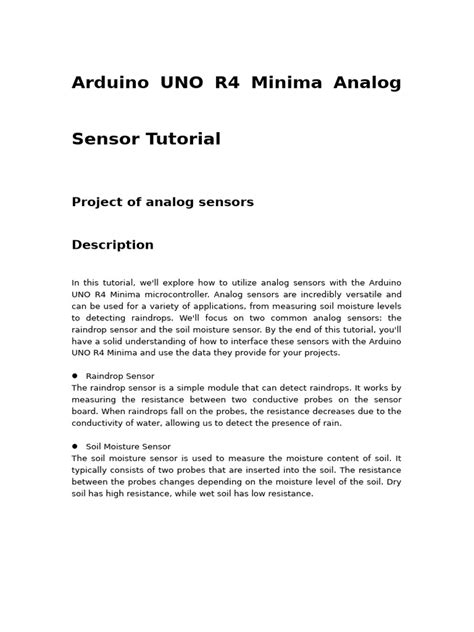 Chapter 4 Analog Sensor Tutorial Pdf Arduino Remote Control