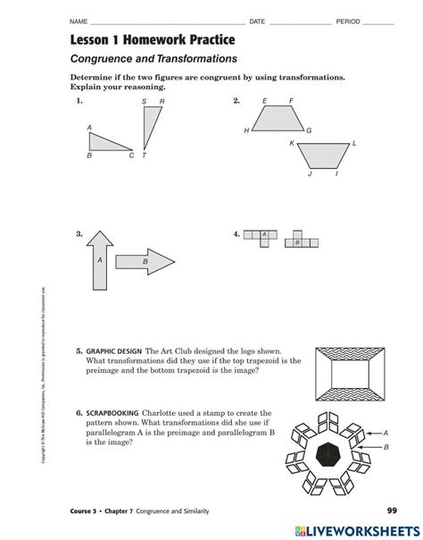 printable congruent shapes worksheets geometry templates worksheets