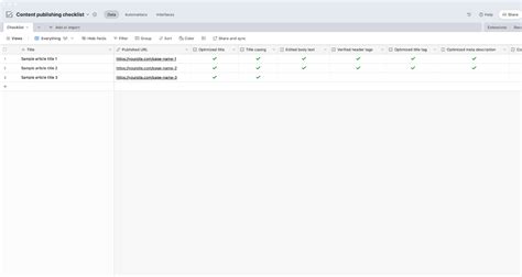 Publishing Checklist Airtable Base