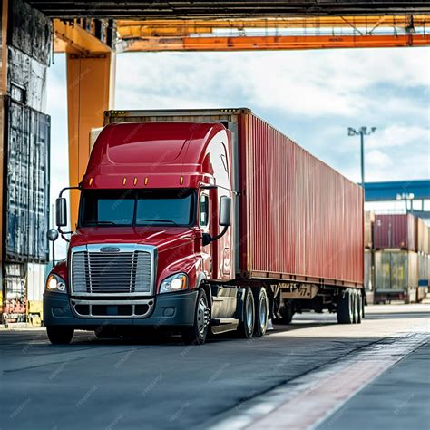 Premium Photo Semi Truck Loading With Container At Loading Dock