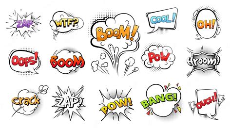 Premium Vector | Comic speech bubbles collection Isolated clouds with text cartoon explosion ...
