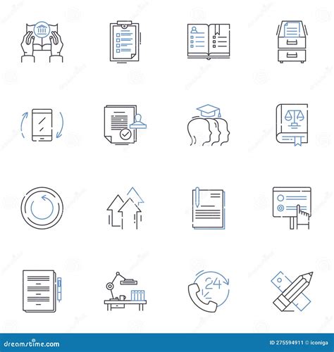 Project Planning Line Icons Collection Schedule Milests Timeline