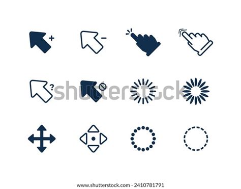 Collection Computer Mouse Cursors Vector Illustration Stock Vector Royalty Free