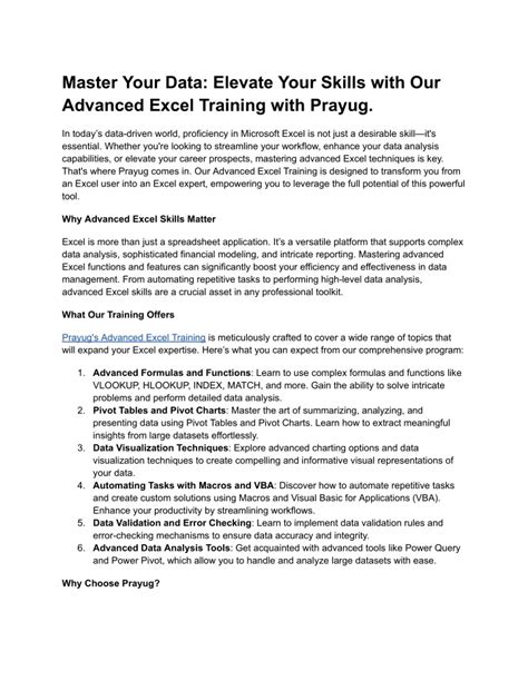 ppt master your data elevate your skills with our advanced excel