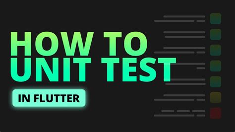 How To Unit Test In Flutter