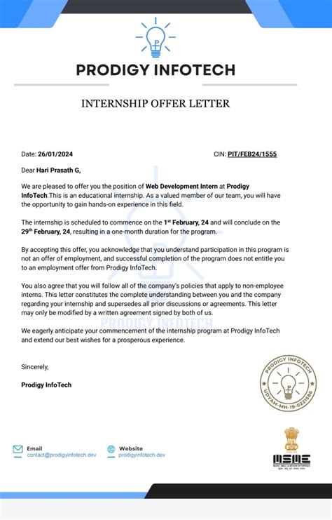 Hari Prasath G On Linkedin I Have Been Appointed For The Internship