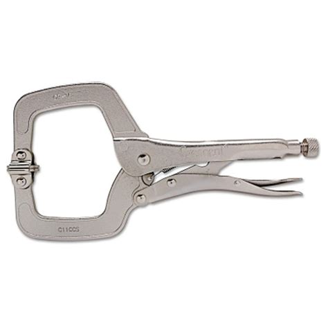 Locking C Clamp Swivel Pads Locking Grip 11 In Long 1 Ea