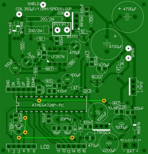 An Electronic Circuit Diagram On Green Paper