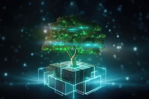 Premium Photo Tree On Circuit Digital Cube
