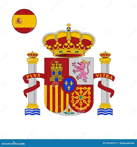 España O Insignia Española Del Escudo De Armas Sobre Fondo Blanco