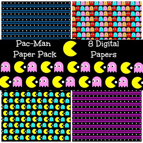 Playful Pac Man Digital Paper Pack