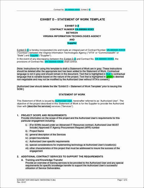 Sow Agreement Template