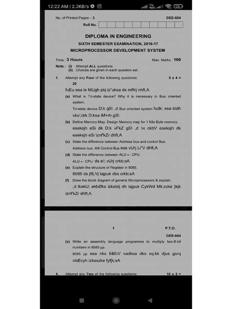 Microprocessor Question Papers Pdf