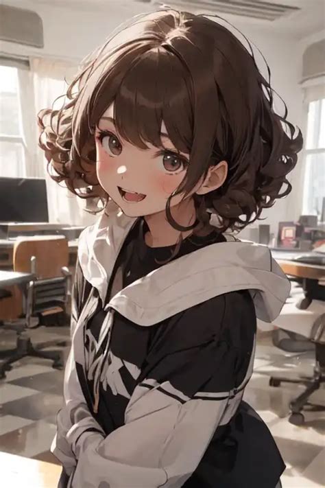 Anime Girl With Curly Brown Hair