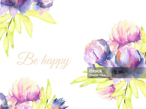 수채화 핑크와 보라색 모란 카드 템플릿 인사말 카드 디자인 흰색 배경에 그려진 손 0명에 대한 스톡 벡터 아트 및 기타 이미지 0명 가을 결혼식 Istock